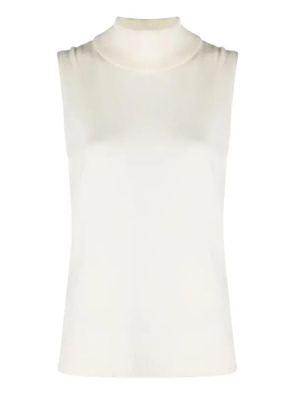 N.peal Sleeveless Knitted Top - White