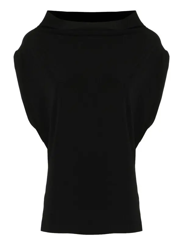 Norma Kamali Wide-neck Sleeveless Top - Black