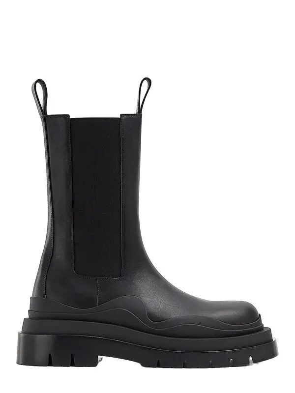 Bottega Veneta The Tire Leather Boots - Black,neutral