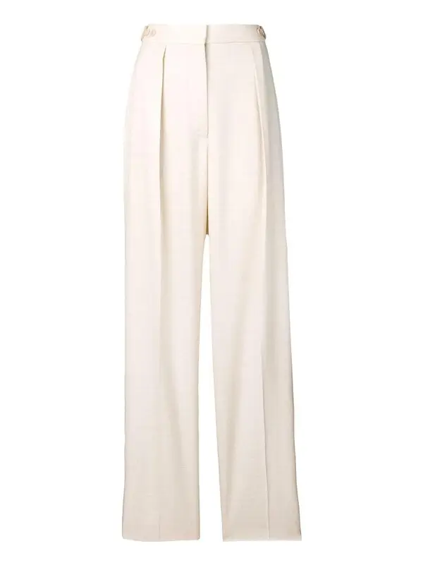 Stella McCartney High-waisted Wide-leg Linen-blend Trousers - Neutrals