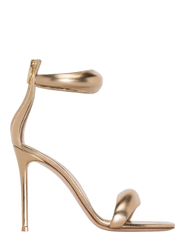 GIANVITO ROSSI 105mm Bijoux Leather Sandals - Gold