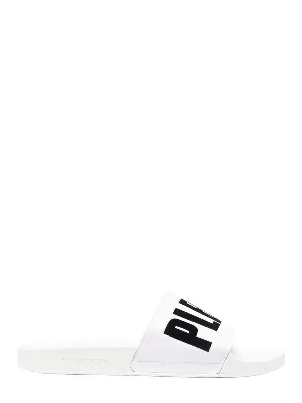 Philipp Plein Logo-print Slides - White