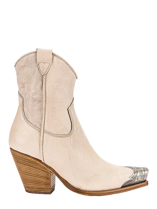Free People Brayden Western Ankle Boots - Bone