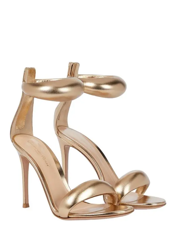GIANVITO ROSSI Bijoux 105 Leather Sandals - Gold