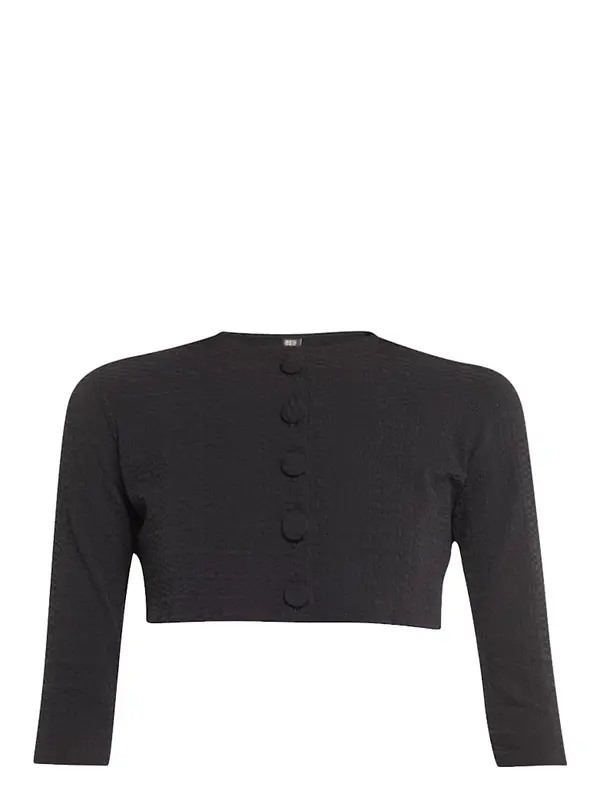Lisa Marie Fernandez Seersucker Cropped Cardigan - Bs