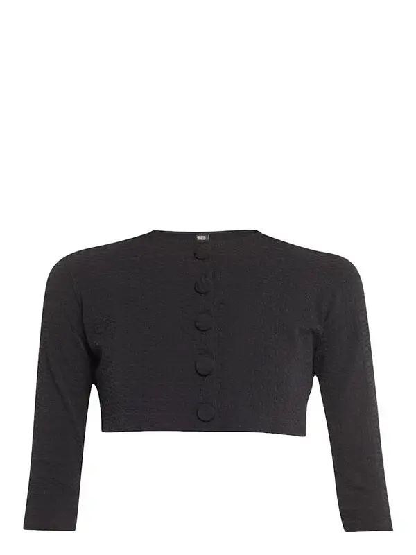 Lisa Marie Fernandez Seersucker Cropped Cardigan - Bs