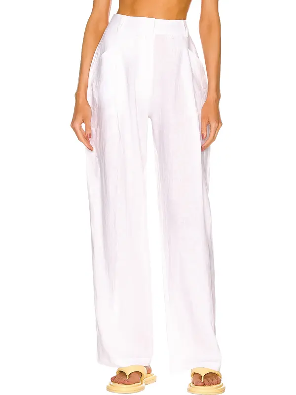 AEXAE Linen Trousers - White