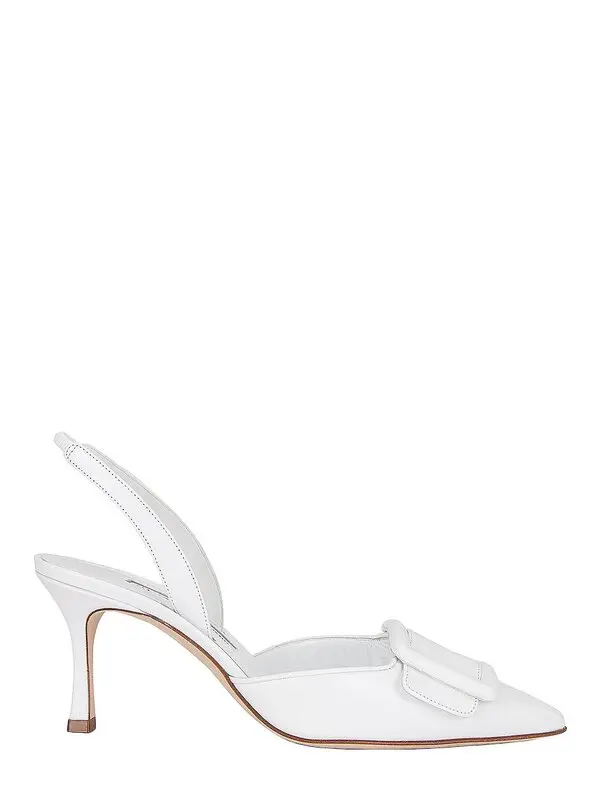 Manolo Blahnik Maysli 70 Slingbacks - White