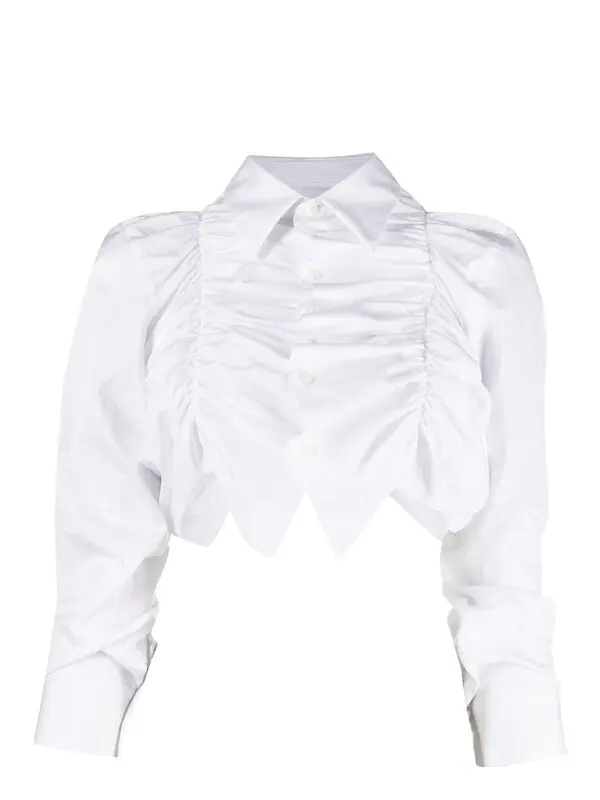 Comme Des Garçons Ruched Asymmetric Shirt - White