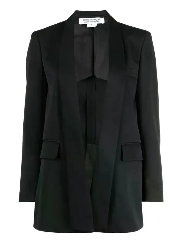 Comme Des Garçons Open-front Wool Blazer - Black