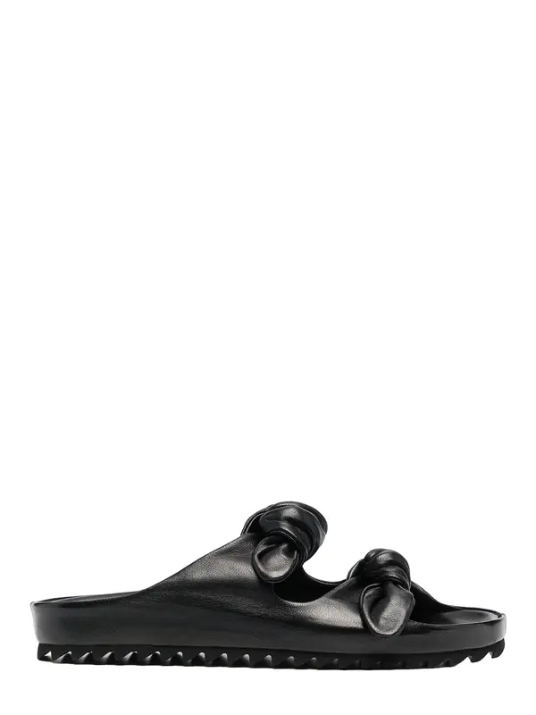 Officine Creative Pelagie Knotted Leather Slides - Black