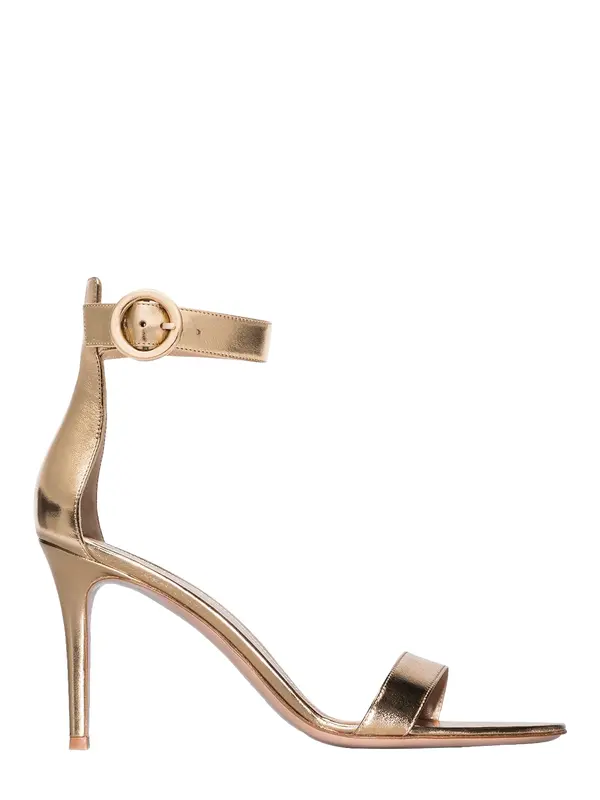 GIANVITO ROSSI Portofino 85mm Leather Sandals - Gold