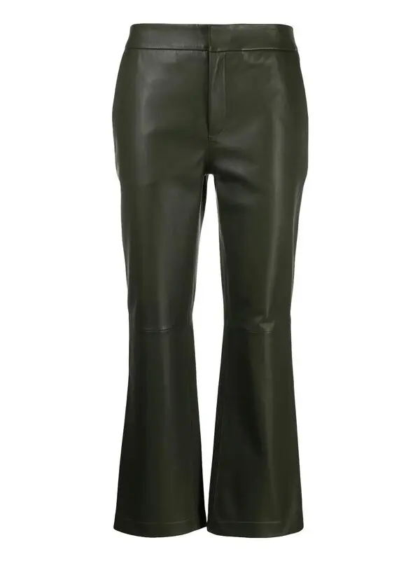 Red Valentino Cropped Leather Trousers - Green