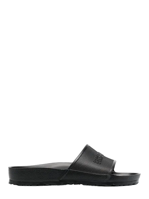 BIRKENSTOCK Barbados Embossed Logo Slides - Black