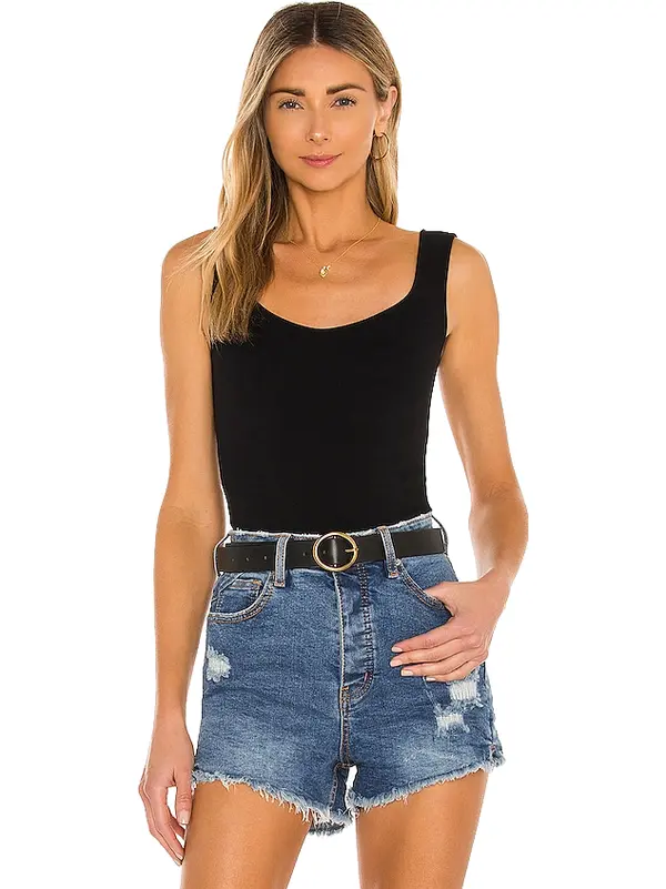Free People Clean Lines Bodysuit - Black