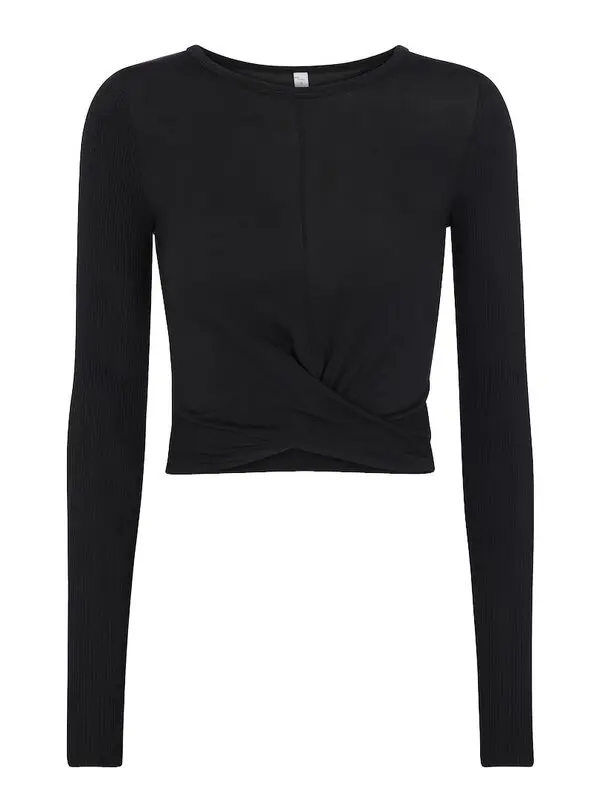 Alo Yoga Cover Knit Crop Top - Black