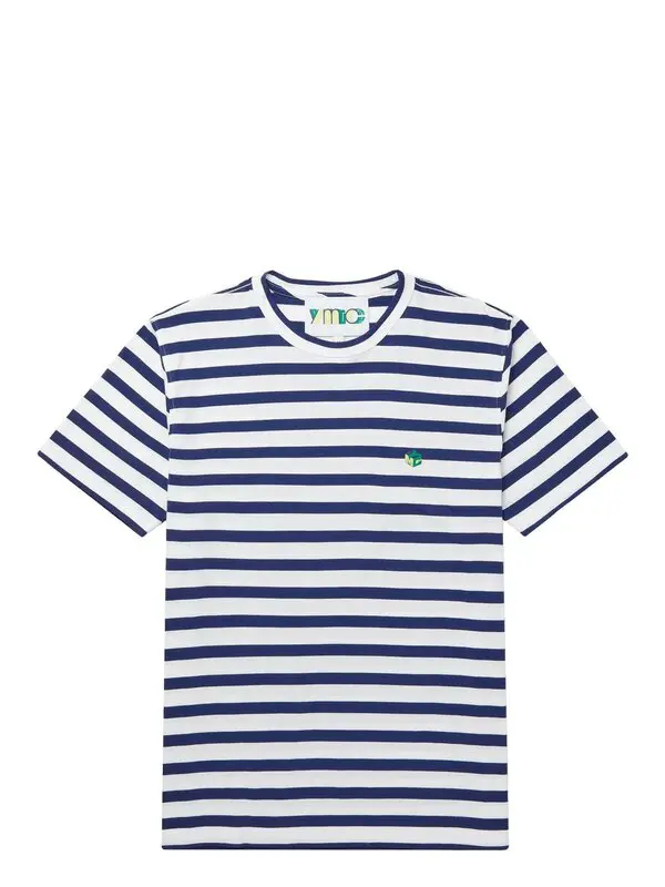 You Must Create Wild Ones Striped Organic Cotton-jersey T-shirt - Blue