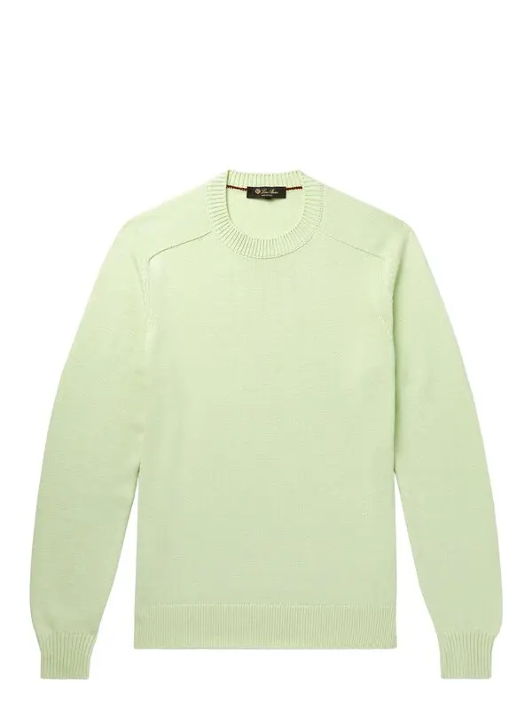Loro Piana Cotton And Silk-blend Sweater - Green