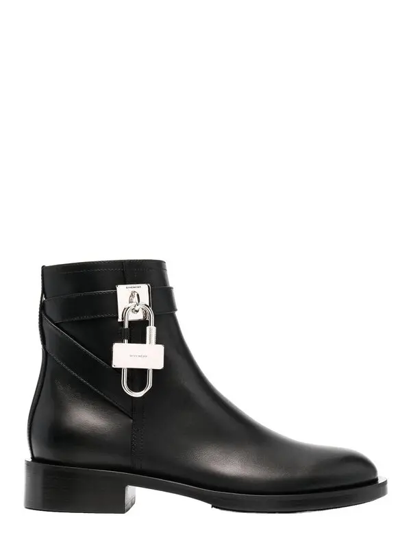 Givenchy Padlock Detail Boots - Black