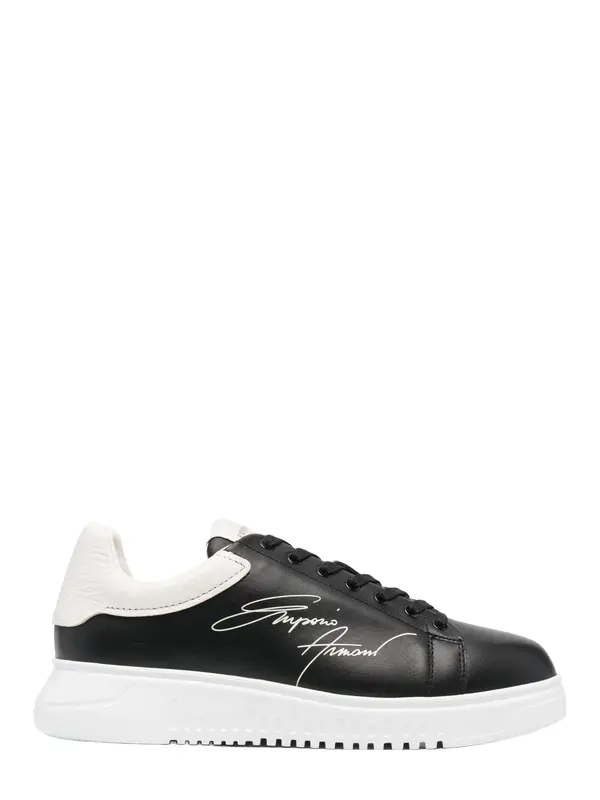 Emporio Armani Signature Logo Sneakers - Black