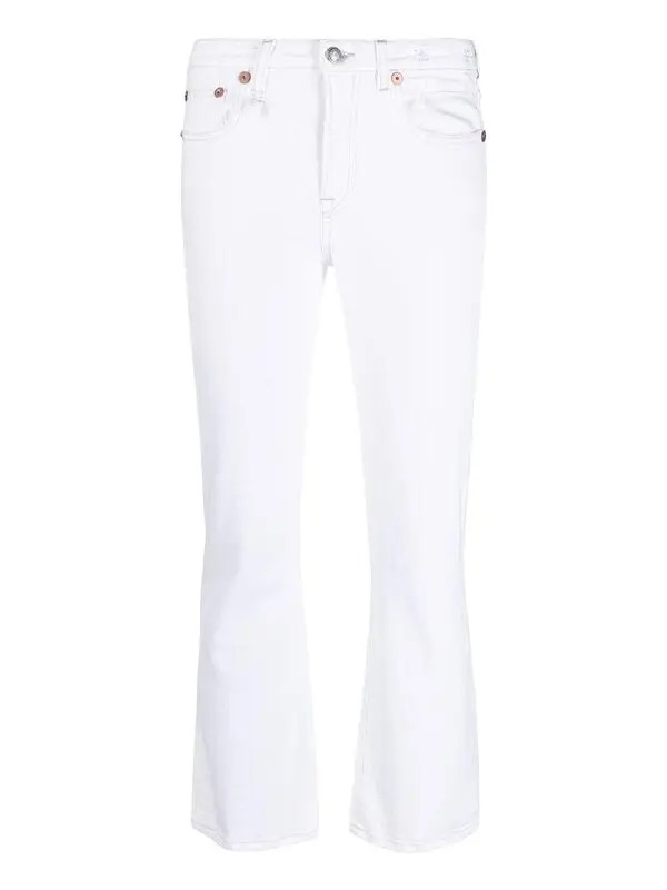 R13 Flared Cropped Jeans - White