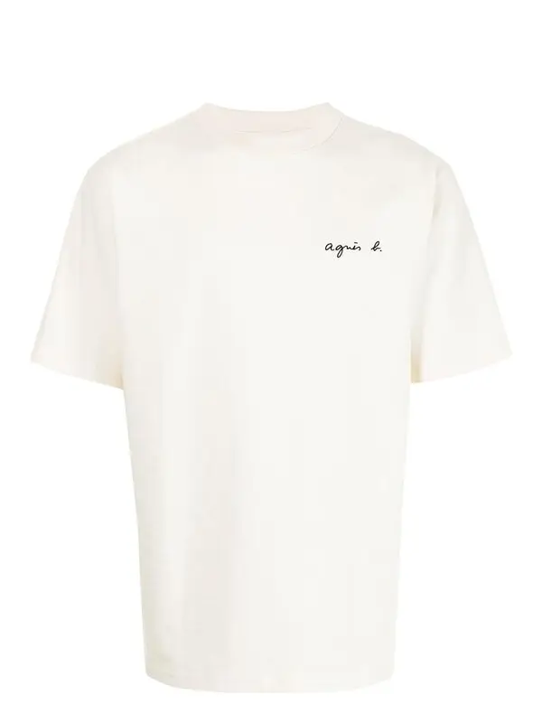 AGNÈS B. Embroidered Logo Print T-shirt - White