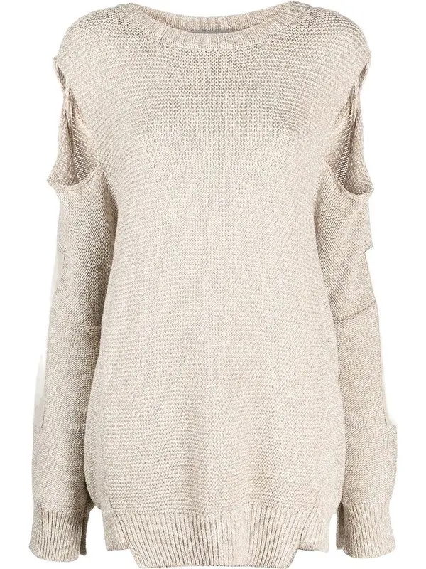 Stella McCartney Oversized Cut-out Jumper - Neutrals