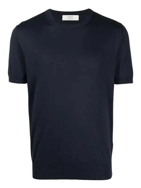MAURO OTTAVIANI Round Neck Cotton T-shirt - Blue