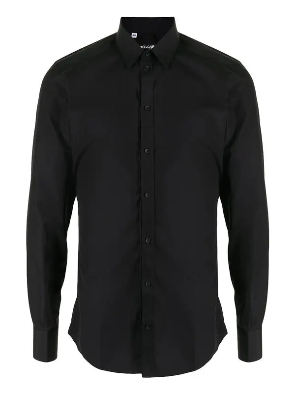 Dolce & Gabbana Button-down Poplin Shirt - Black