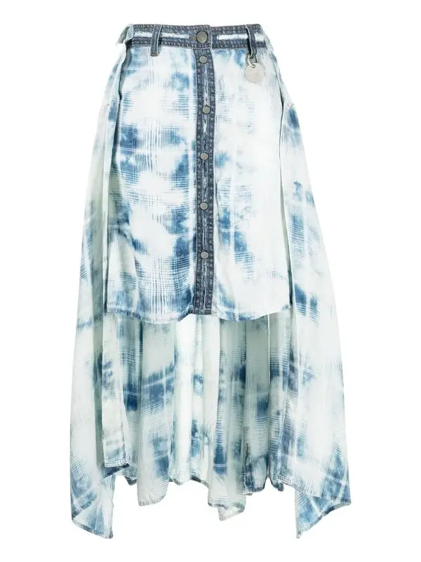 DIESEL® Tie-dye High-waisted Skirt - Blue