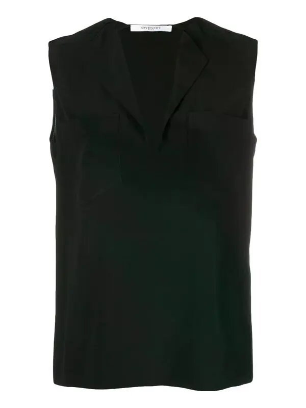 Givenchy Sleeveless Silk Top - Black