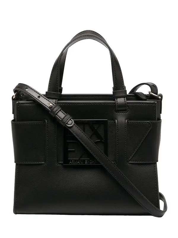 Armani Exchange Logo Plaque Tote Bag - Black