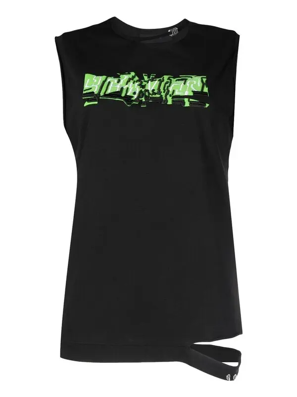 DIESEL® Embroidered Sleeveless T-shirt - Black
