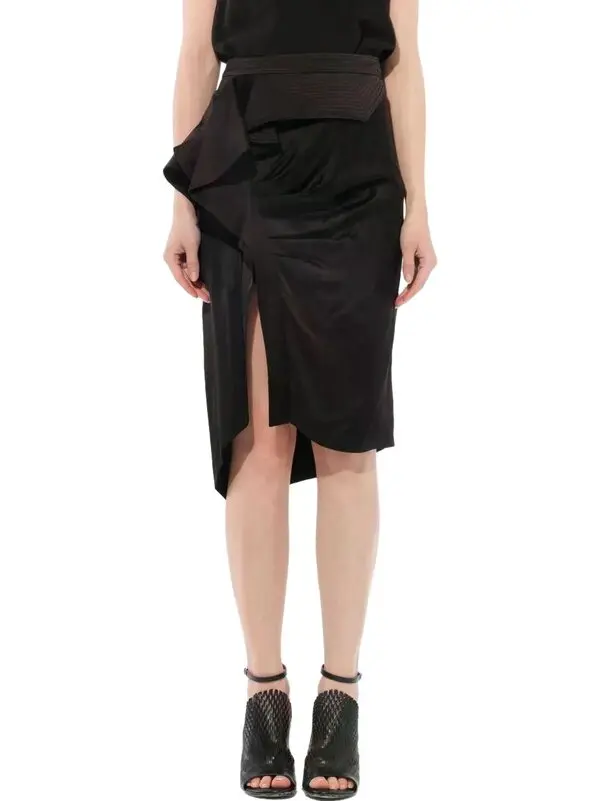Givenchy Asymmetric Draped Midi Skirt - Black