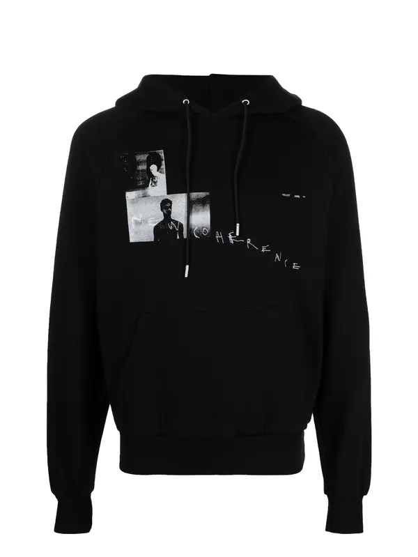 HELIOT EMIL Graphic-print Hoodie - Black