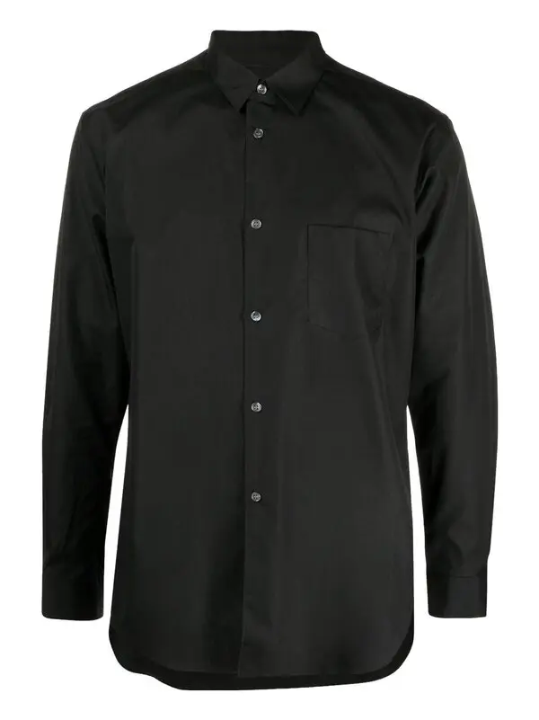 Comme Des Garçons Pointed Collar Cotton Shirt - Black