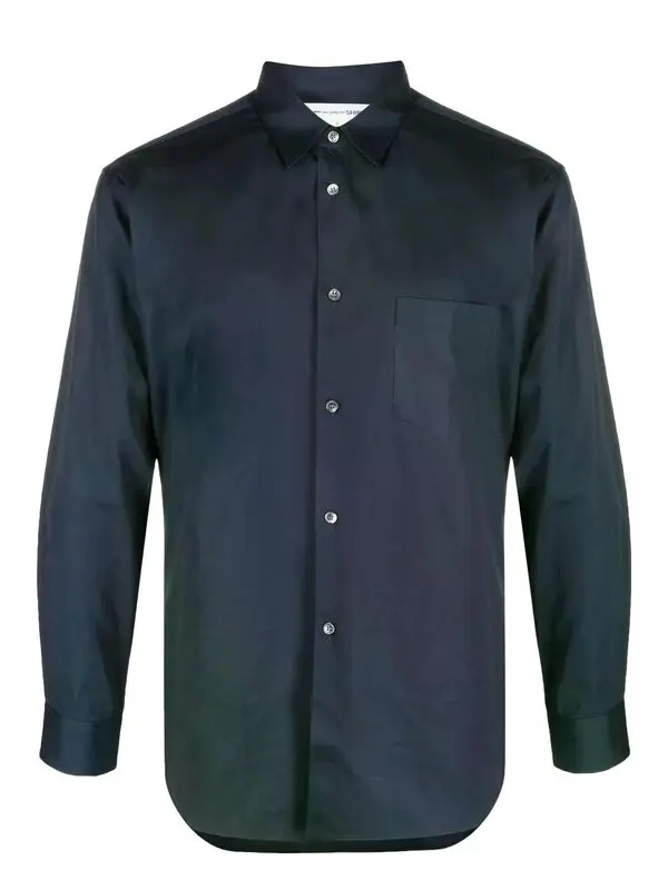 Comme Des Garçons Pointed Collar Cotton Shirt - Blue
