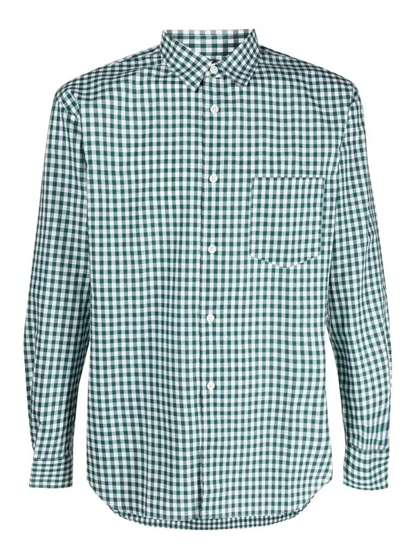 Comme Des Garçons Check-print Cotton Shirt - Green