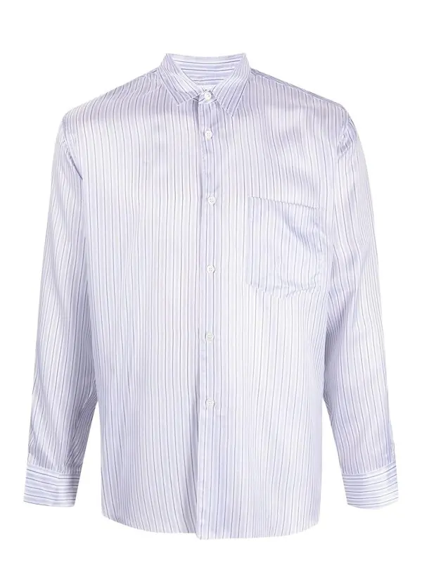 Comme Des Garçons Vertical Stripe-print Shirt - White