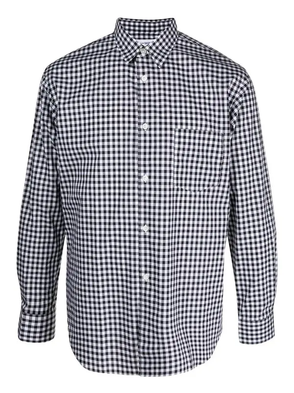 Comme Des Garçons Check-print Cotton Shirt - Black