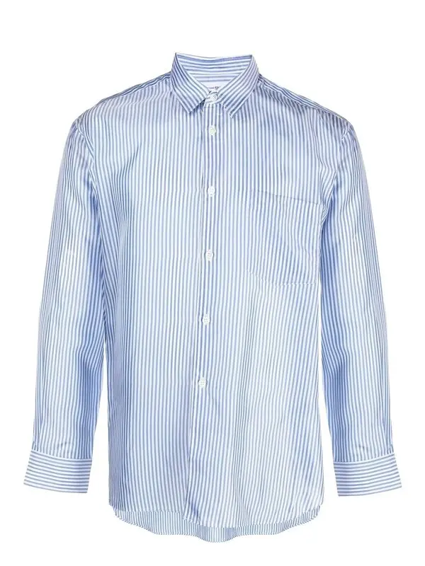 Comme Des Garçons Vertical Stripe-print Shirt - Blue