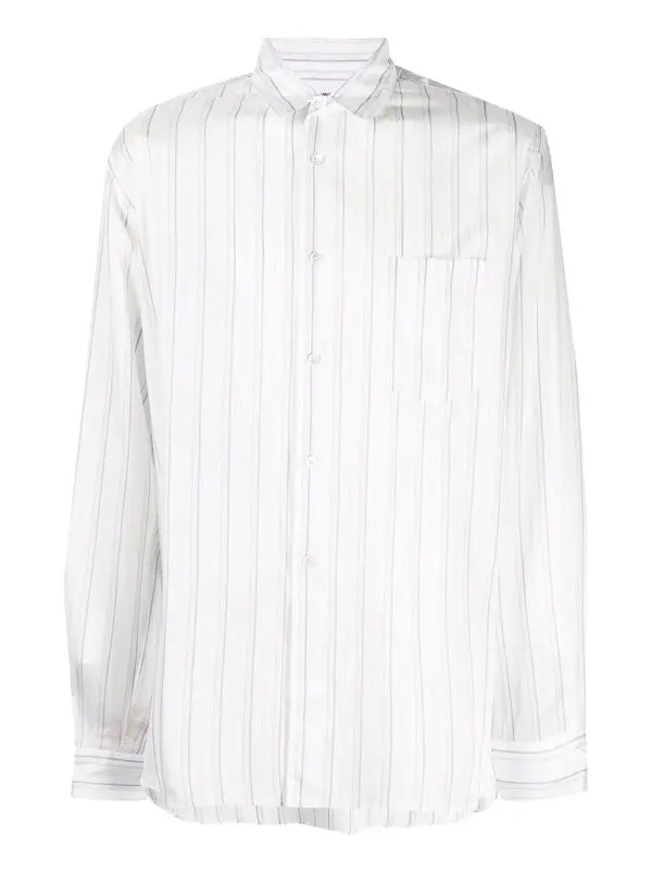 Comme Des Garçons Vertical Stripe-print Shirt - White