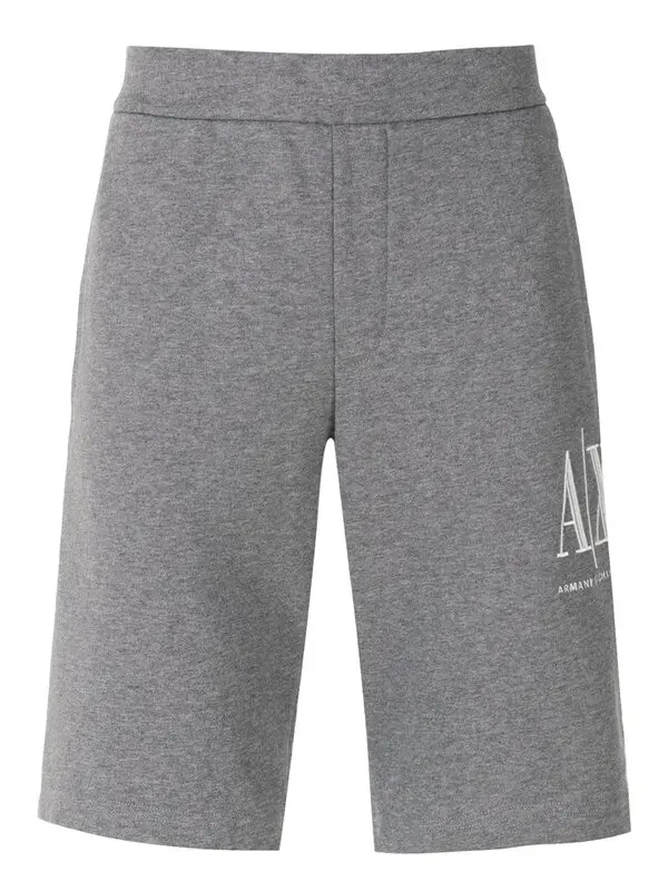 Armani Exchange Logo-embroidered Track Shorts - Grey