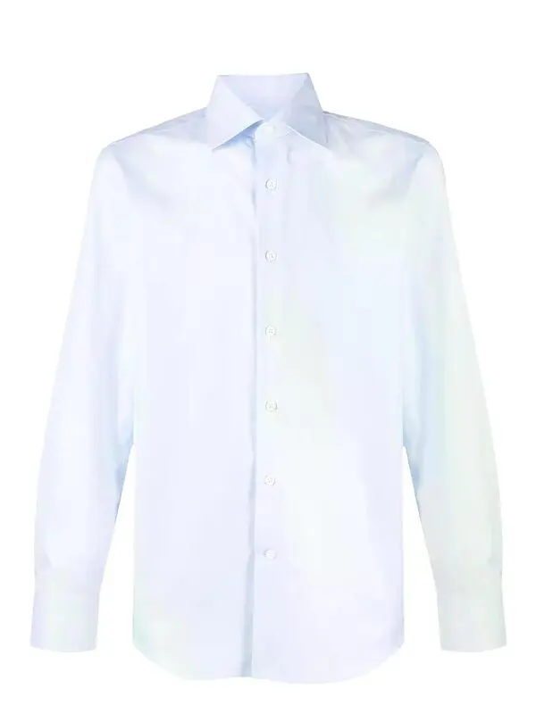 Canali Long-sleeved Cotton Shirt - Blue