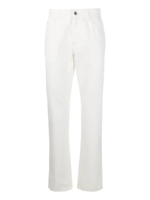 FERRAGAMO Straight-leg Jeans With Logo Patch - White