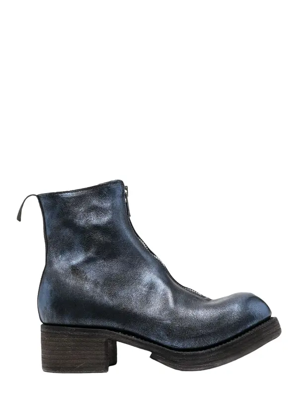 Guidi Metallic-sheen Leather Boots - Blue