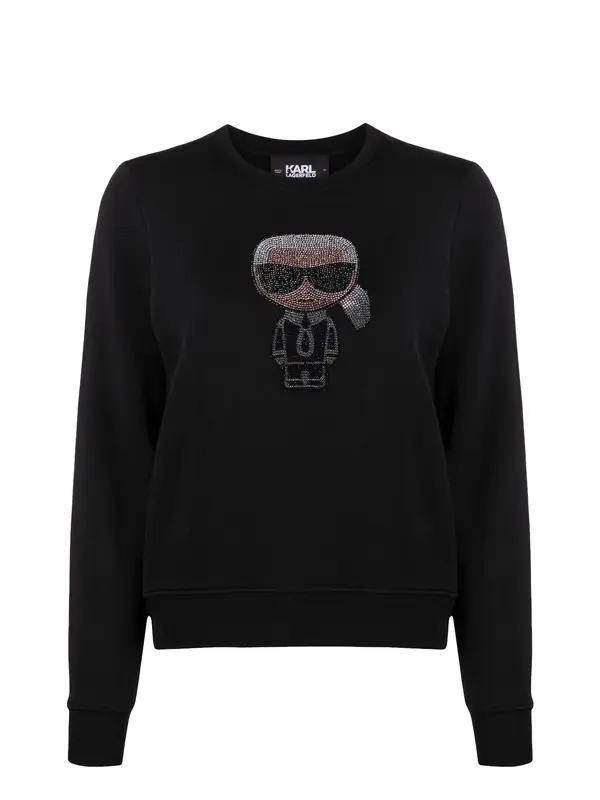 Karl Lagerfeld K/ikonik Sparkle Sweatshirt - Black