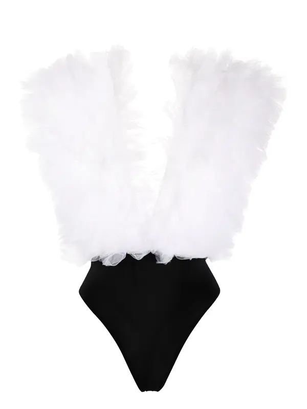 Alchemy Fashions X Lia Aram Ruffled Bodysuit - White