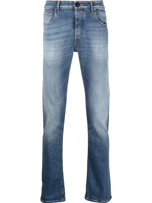 HANDPICKED Mid-rise Straight-leg Jeans - Blue