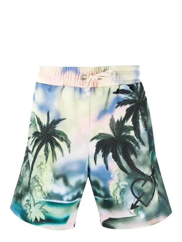 Palm Angels Paradise Mesh Track Shorts - Blue